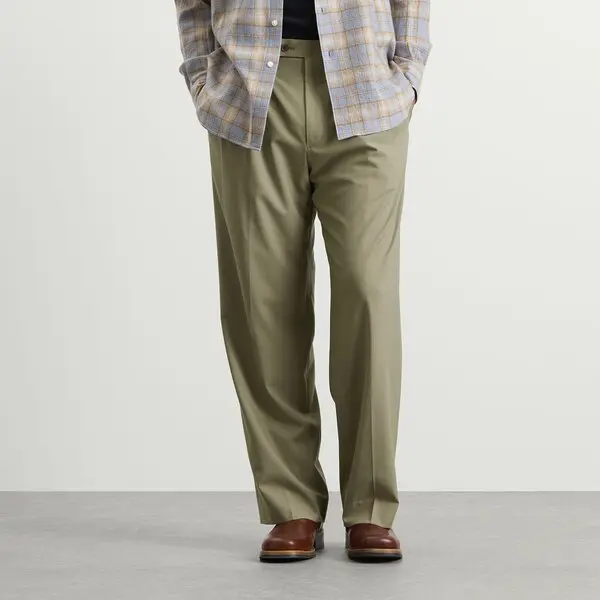 Auralee Tropical Wool Trousers - Light Khaki | Editorialist